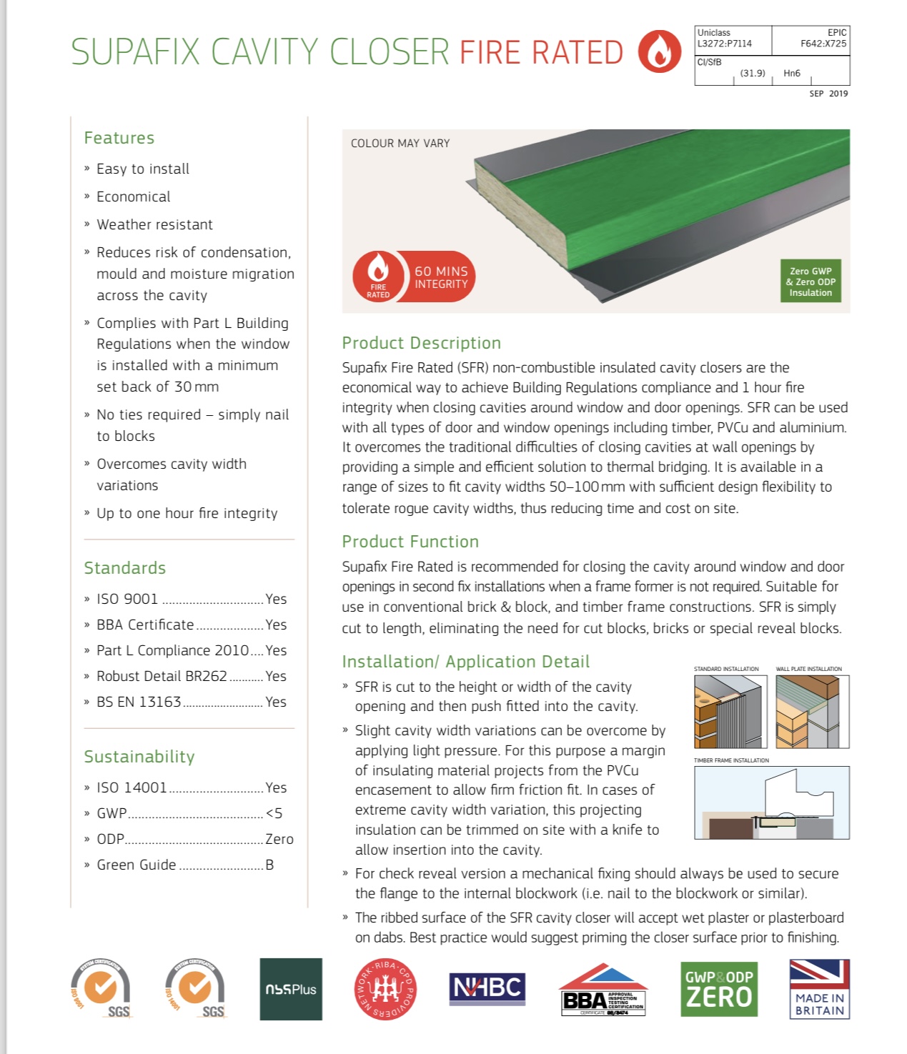 100mm Fire Rated Cavity Closer 2.4m - Deals2Build.co.uk