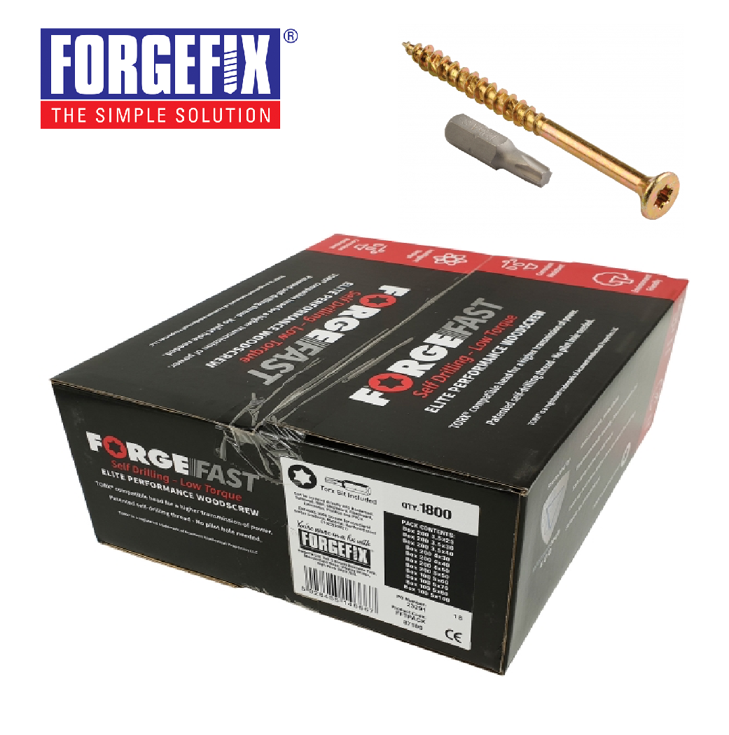ForgeFast Elite Low-Torque Woodscrews - 1800 Screws - Deals2Build.co.uk